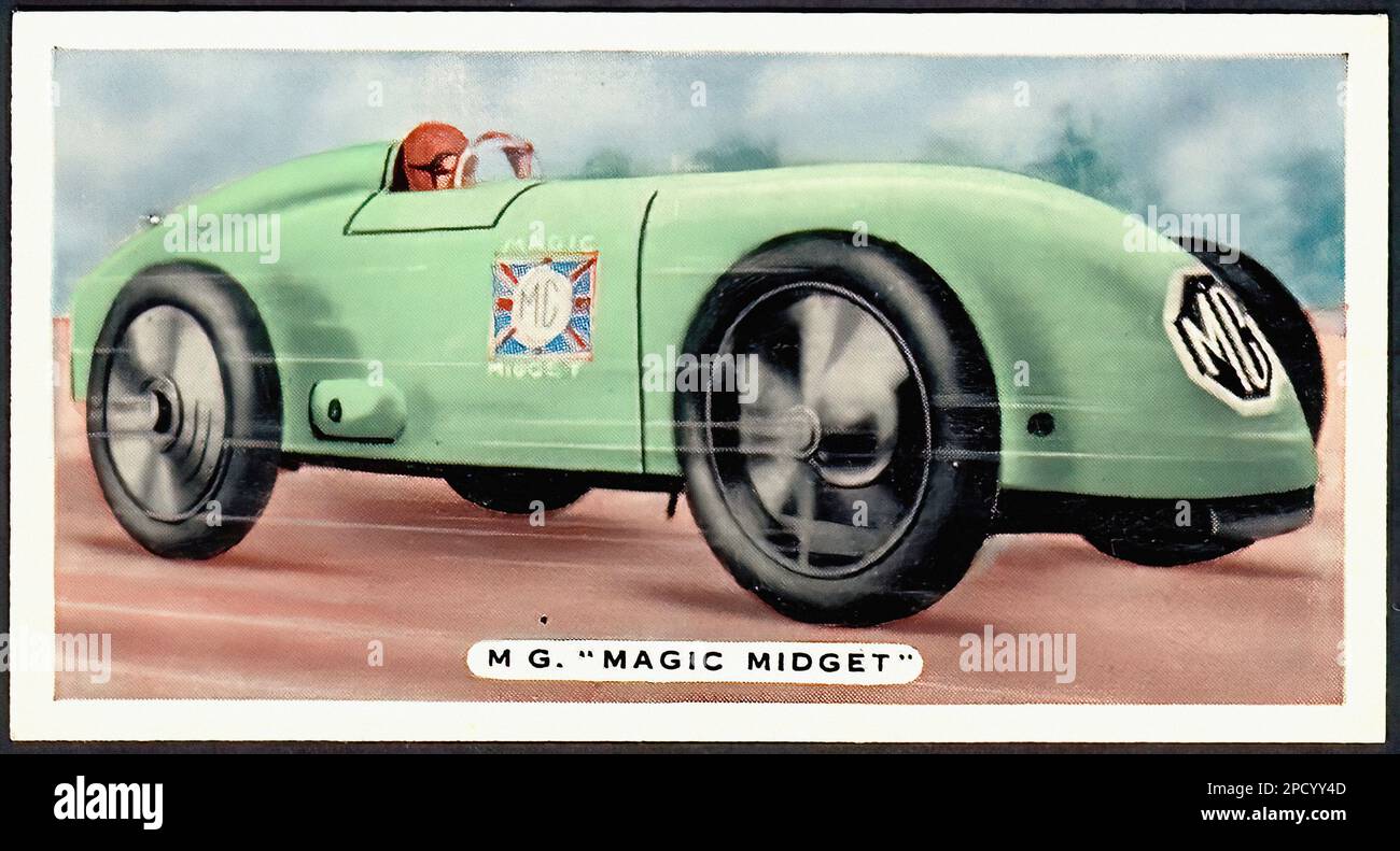 MG Magic Midget - Car Vintage Cigarette Card Stock Photo - Alamy