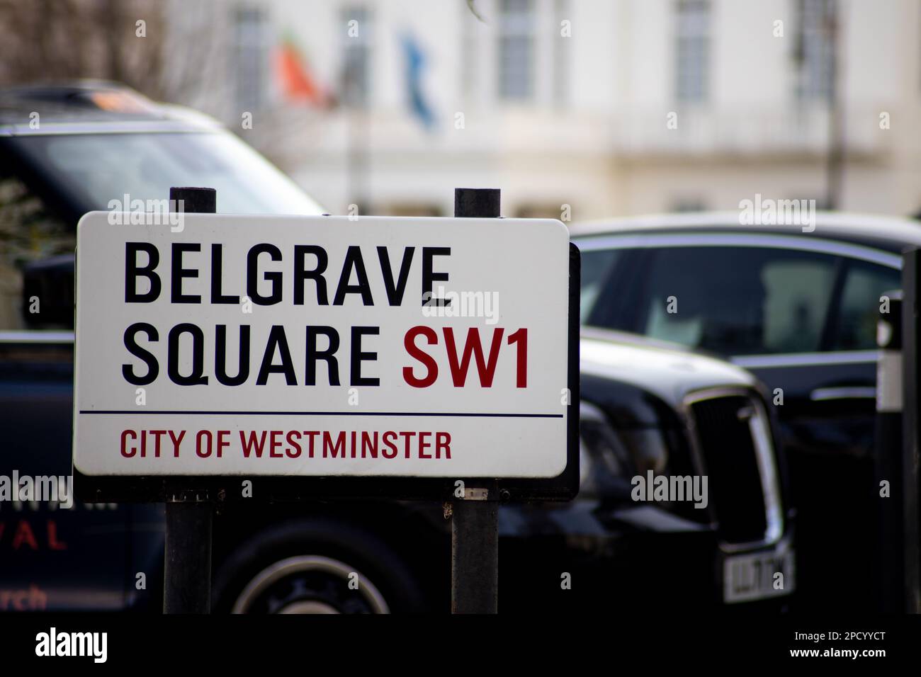 Belgrave Square street sign Stock Photo - Alamy