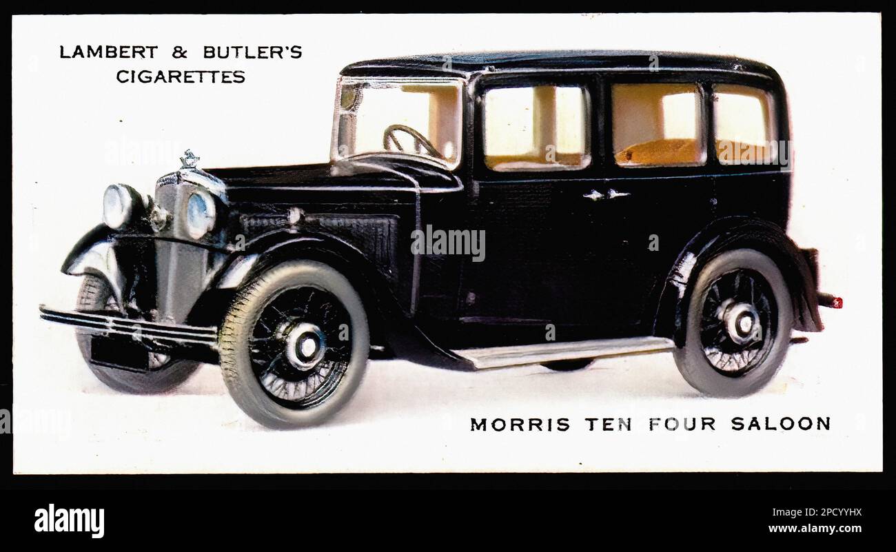 Morris Ten Four 1934 - Car Vintage Cigarette Card Stock Photo - Alamy