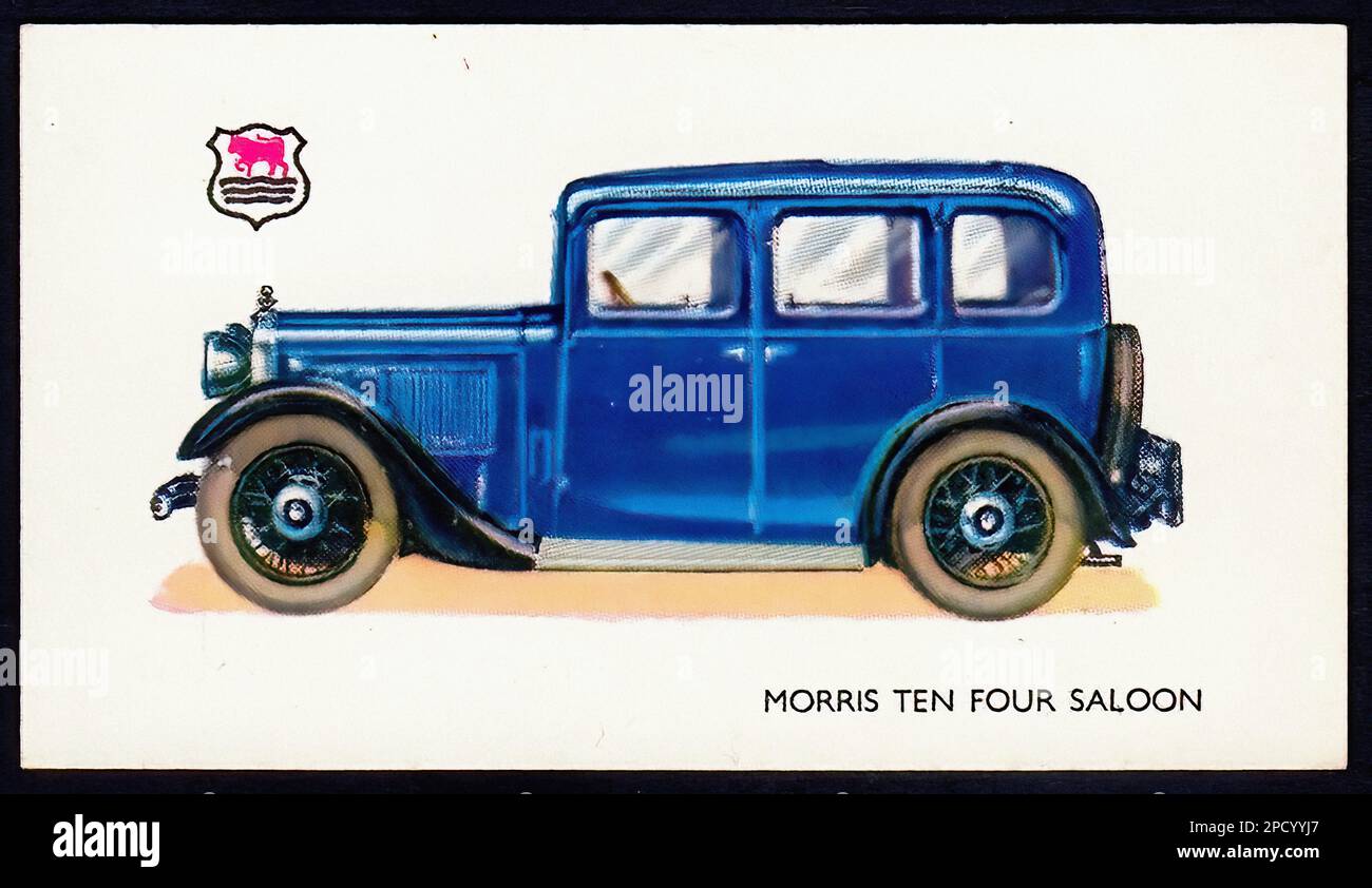 Morris Ten Four Saloon - Car Vintage Cigarette Card Stock Photo - Alamy