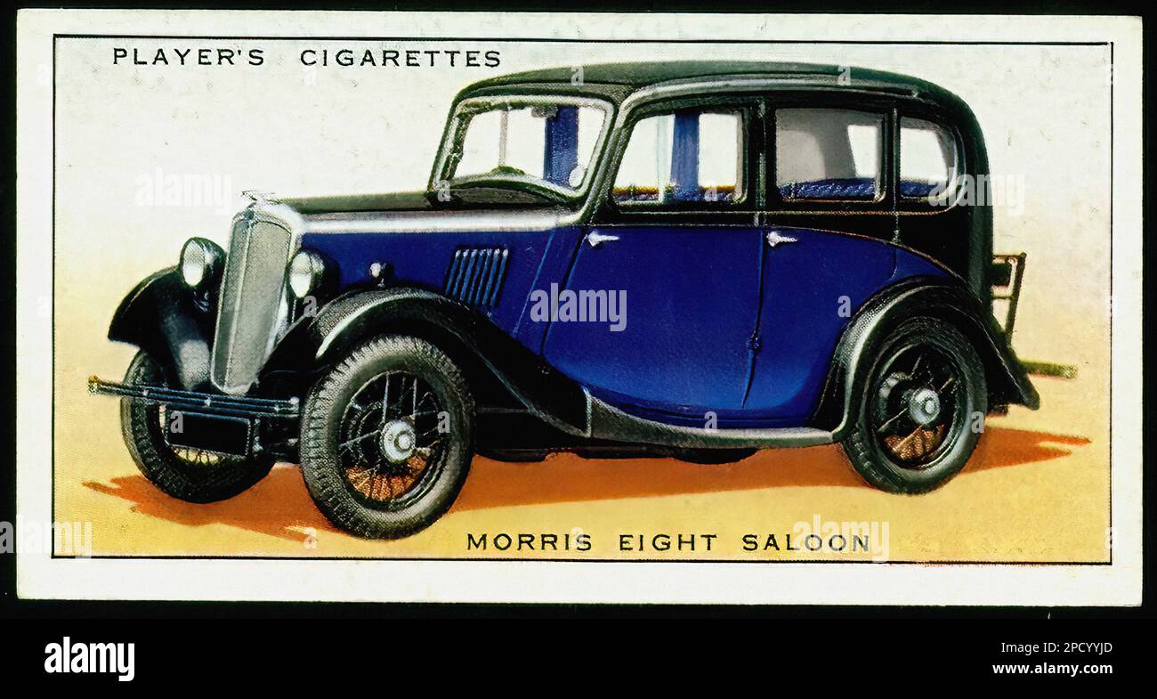 Morris Eight Saloon, 1936 - Car Vintage Cigarette Card Stock Photo - Alamy