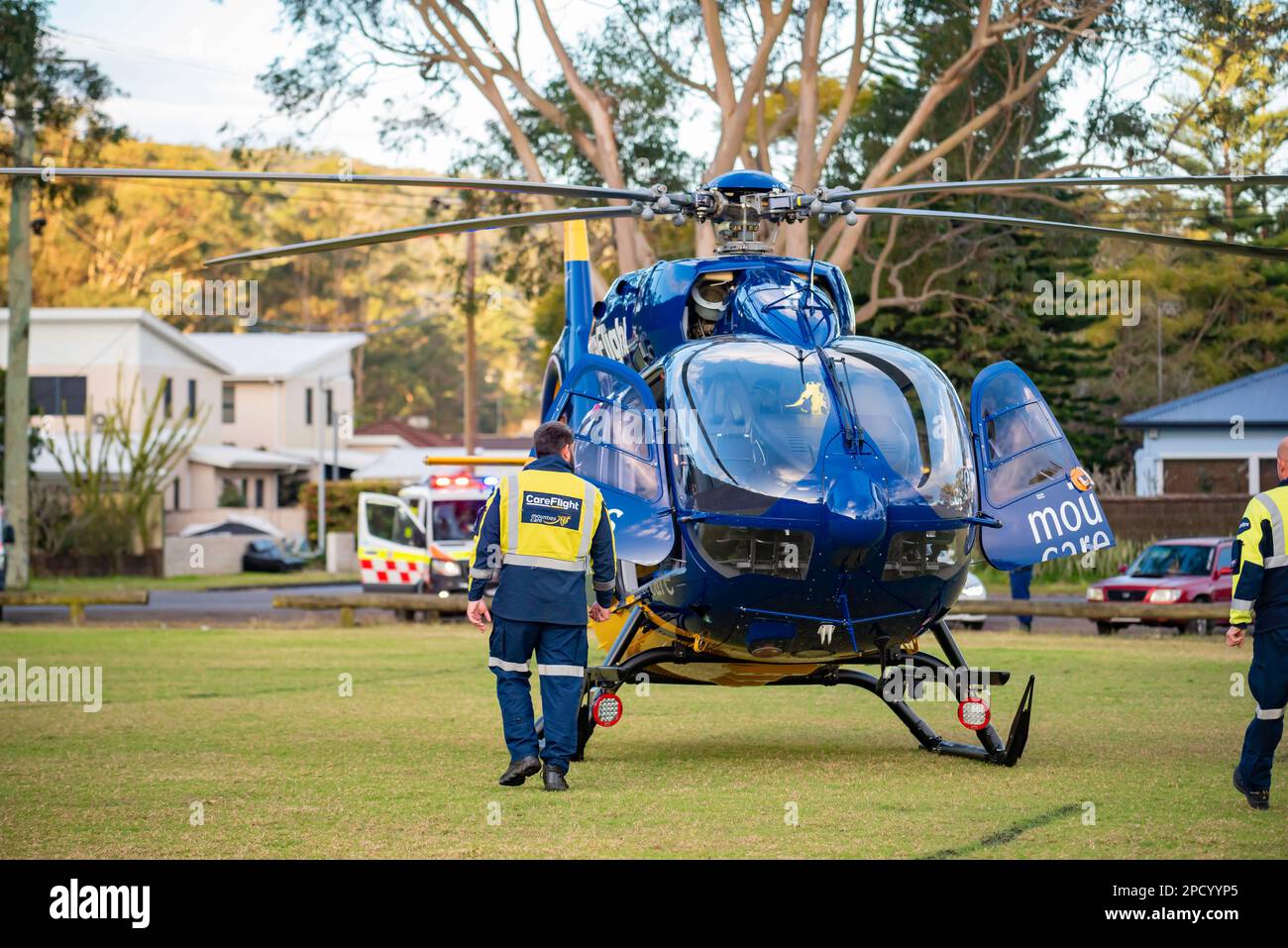The Australian CareFlight Airbus H145 helicopter sponsored by Mounties ...