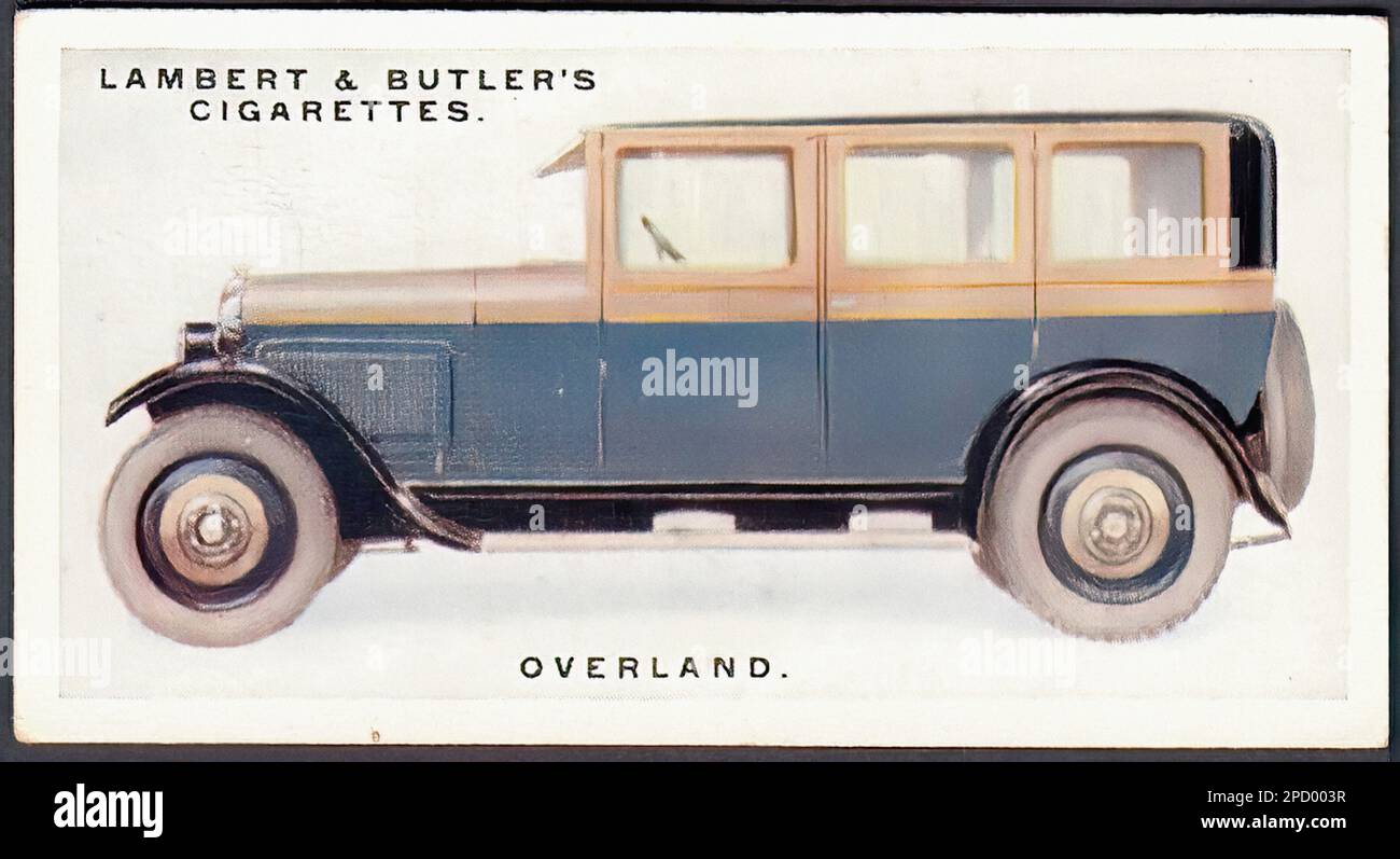 Overland Six - Car Vintage Cigarette Card Stock Photo - Alamy