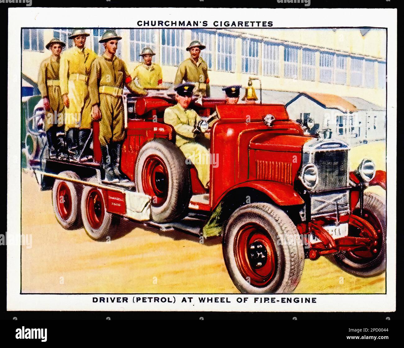 RAF Fire Engine and Crew - Car Vintage Cigarette Card Stock Photo - Alamy