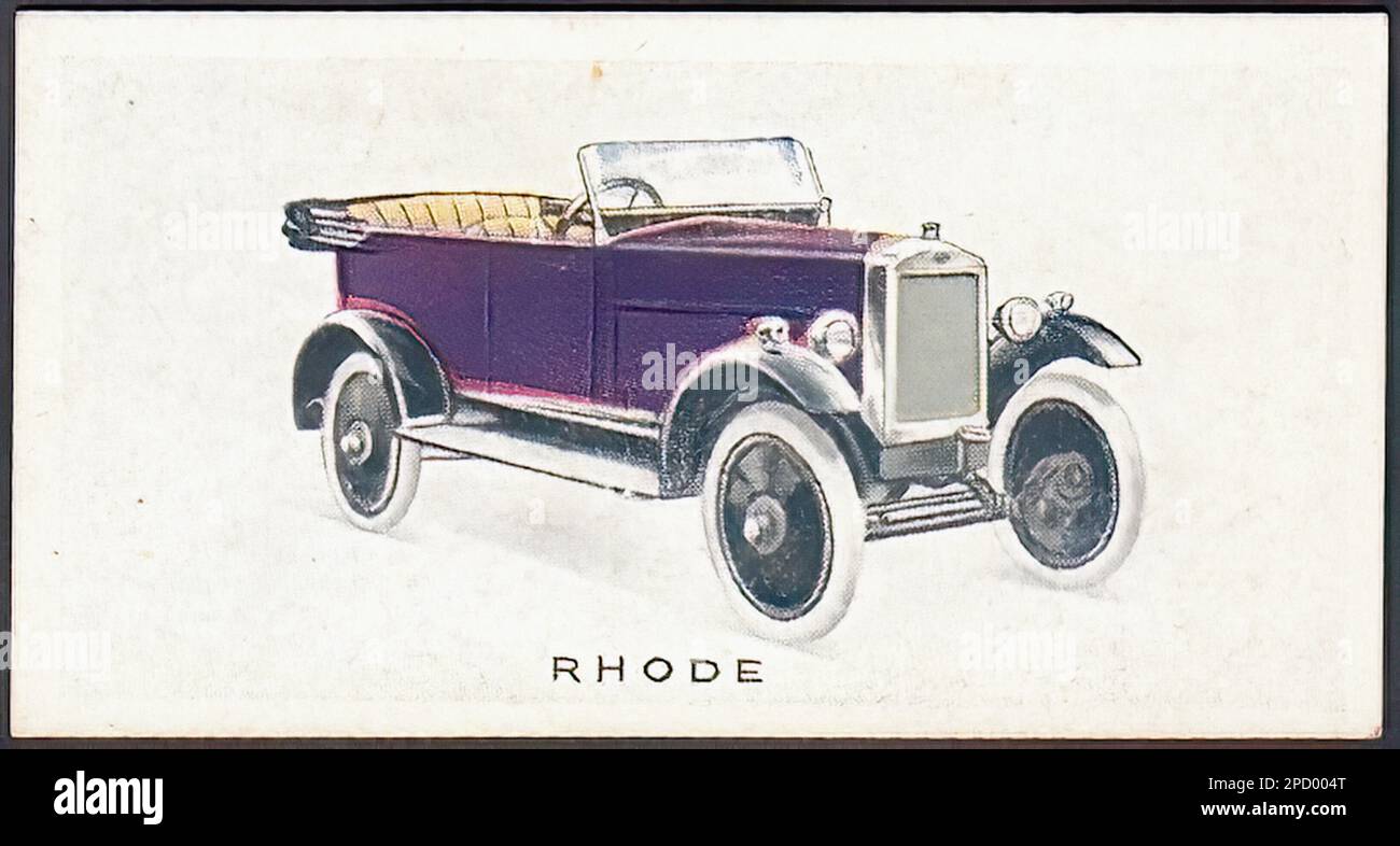 Rhode Motor Car 1923 - Car Vintage Cigarette Card Stock Photo - Alamy