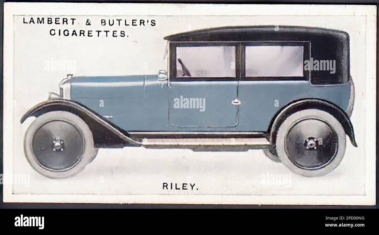 Riley Motor Car, 1923 - Car Vintage Cigarette Card Stock Photo - Alamy