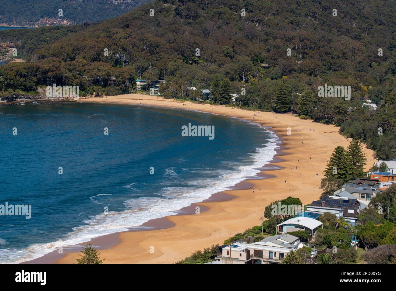 Undulating sand dunes caused by wave action at Pearl Beach on the New ...
