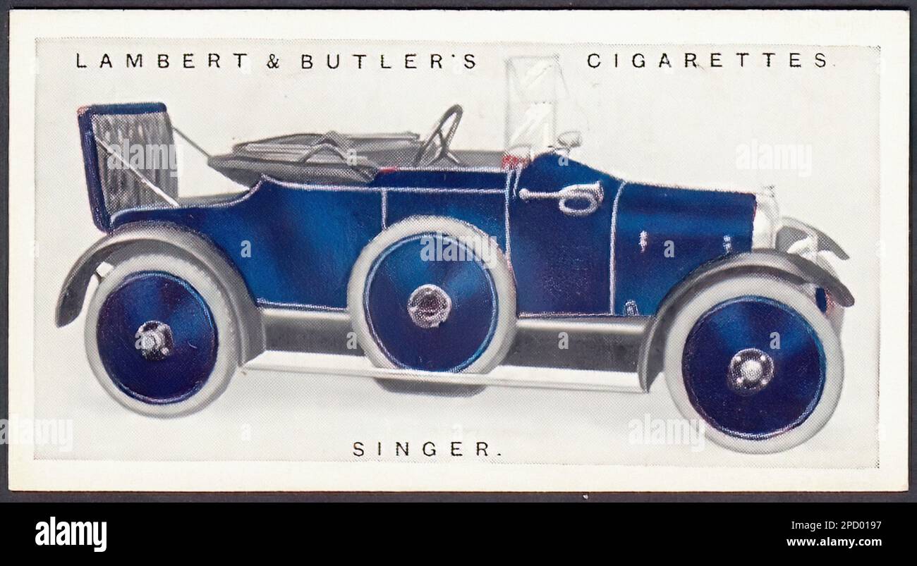 Singer Motor Car 1922 - Car Vintage Cigarette Card Stock Photo - Alamy