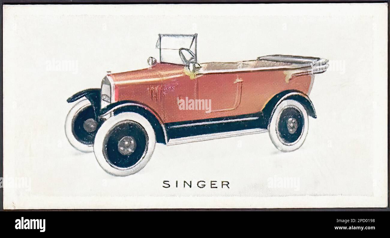 Singer Motor Car 1923 - Car Vintage Cigarette Card Stock Photo - Alamy