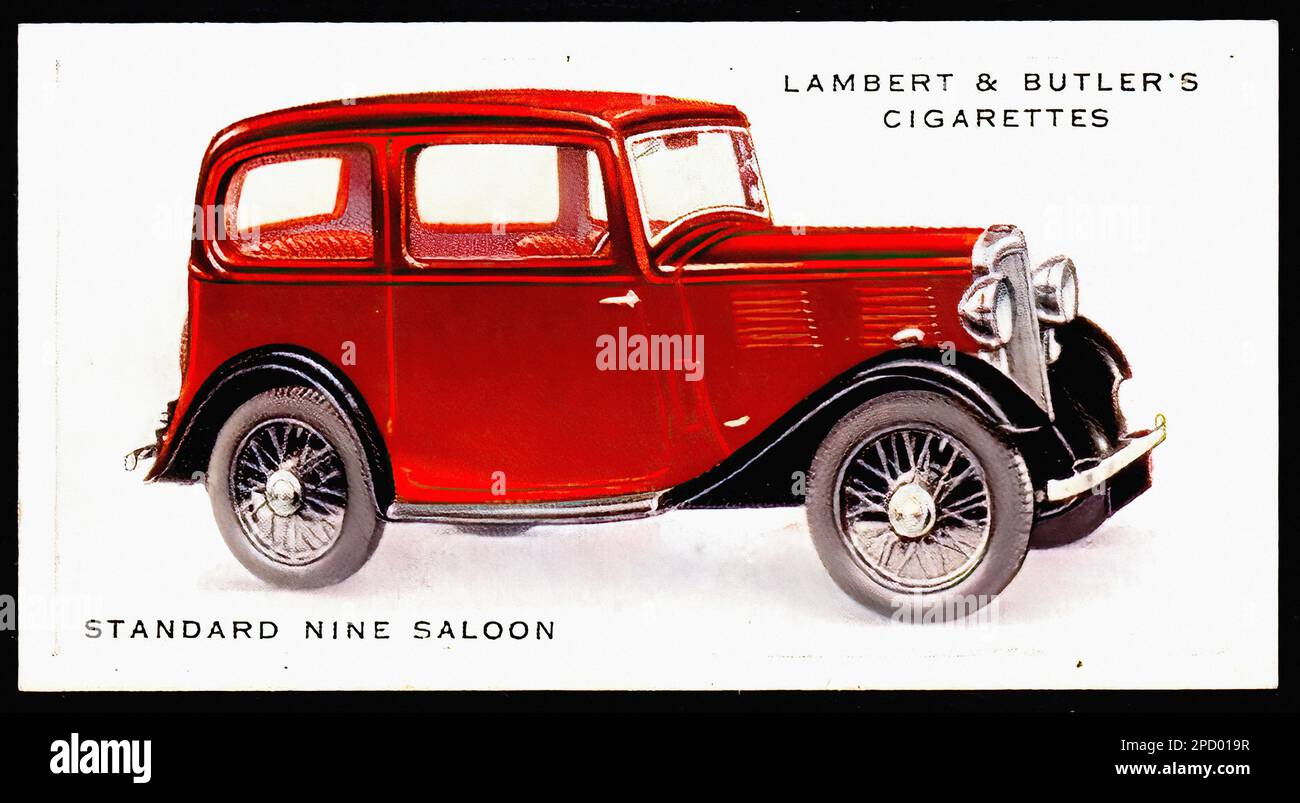 Standard Nine 1934 - Car Vintage Cigarette Card Stock Photo - Alamy