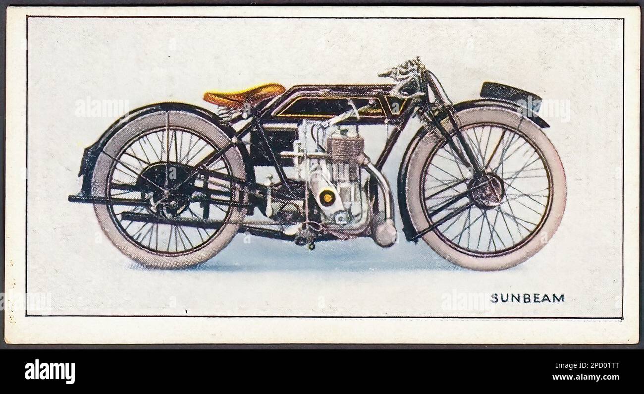Sunbeam Motorcycle 1926 - Car Vintage Cigarette Card Stock Photo - Alamy