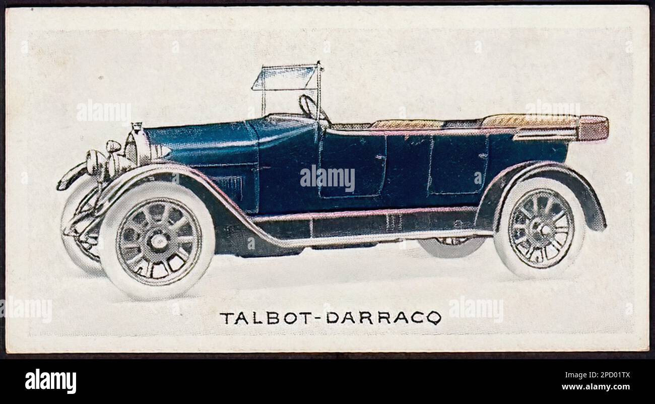 Talbot Darracq 1923 - Car Vintage Cigarette Card Stock Photo - Alamy