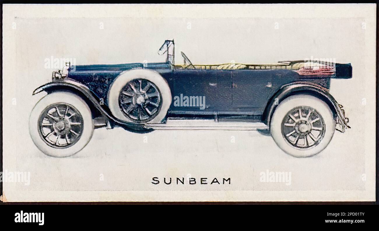 Sunbeam Motor Car 1923 - Car Vintage Cigarette Card Stock Photo - Alamy
