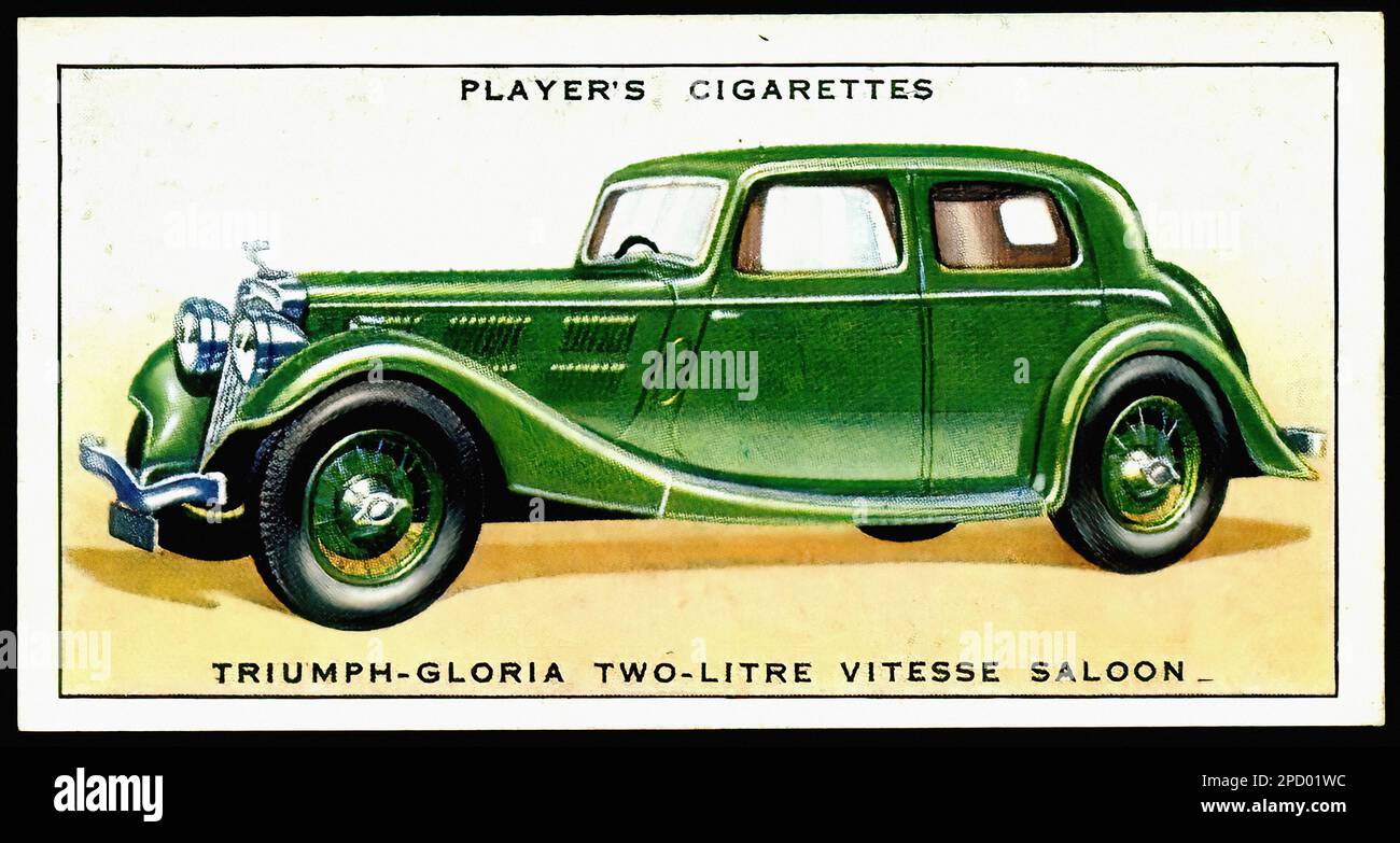 Triumph-Gloria Vitesse Saloon, 1936 - Car Vintage Cigarette Card Stock ...
