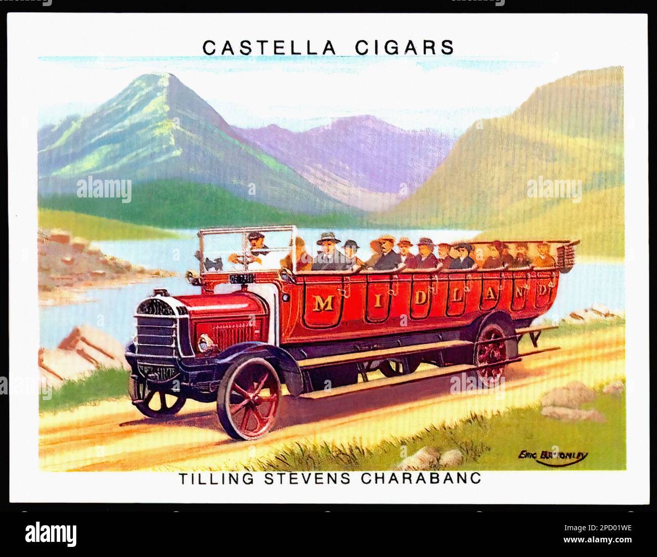 Tilling Stevens Charabanc, 1922 - Car Vintage Cigar Card Stock Photo ...