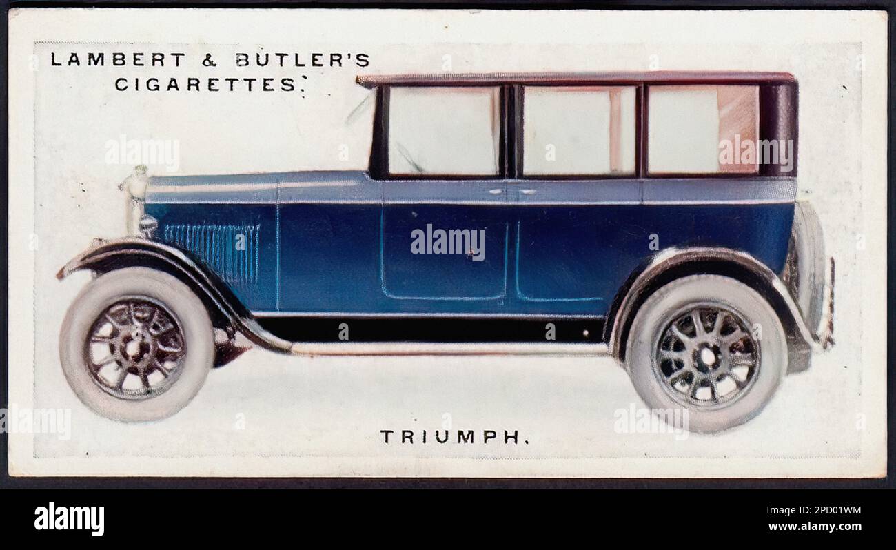 Triumph Motor Car, 1926 - Car Vintage Cigarette Card Stock Photo - Alamy