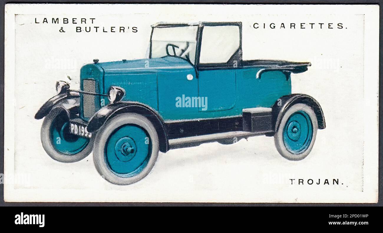 Trojan Motor Car, 1926 - Car Vintage Cigarette Card Stock Photo - Alamy