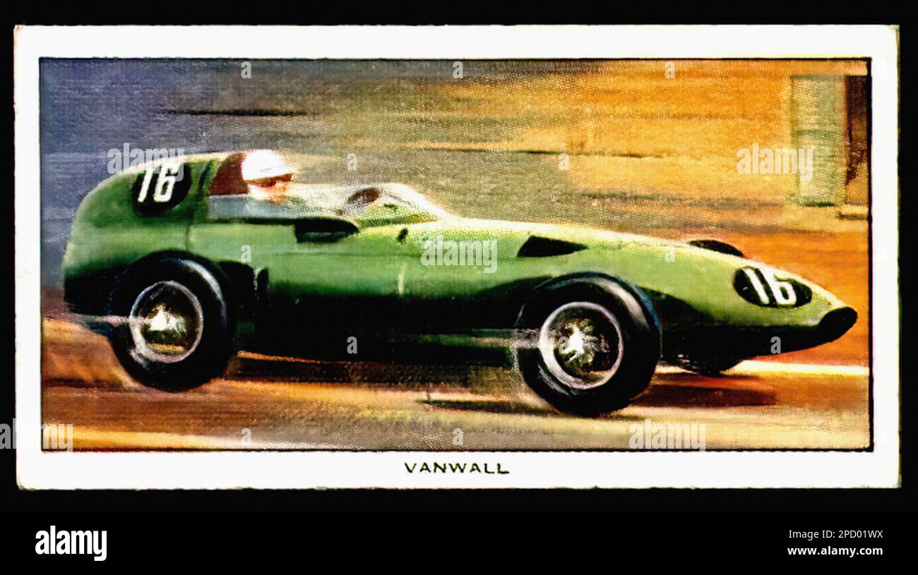 Vanwall racing car - Car Vintage Tradecard Stock Photo - Alamy
