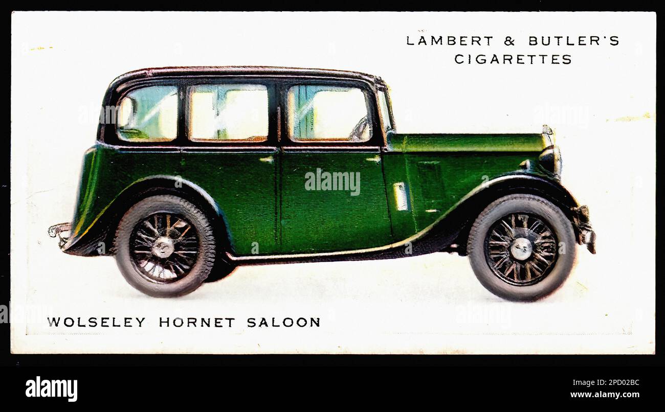 Wolseley Hornet 1934 - Car Vintage Cigarette Card Stock Photo - Alamy