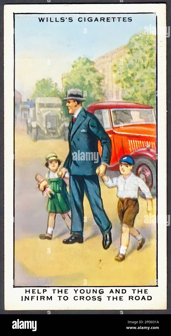 Help The Young And The Infirm - Car Vintage Cigarette Card Stock Photo ...