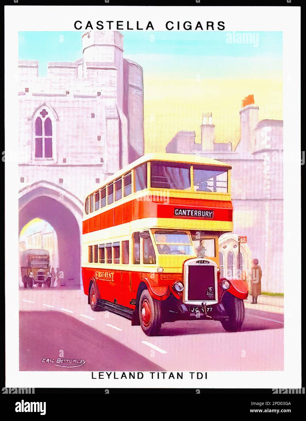 Leyland Titan TD1 Bus, 1927 - Car Vintage Cigar Card Stock Photo - Alamy