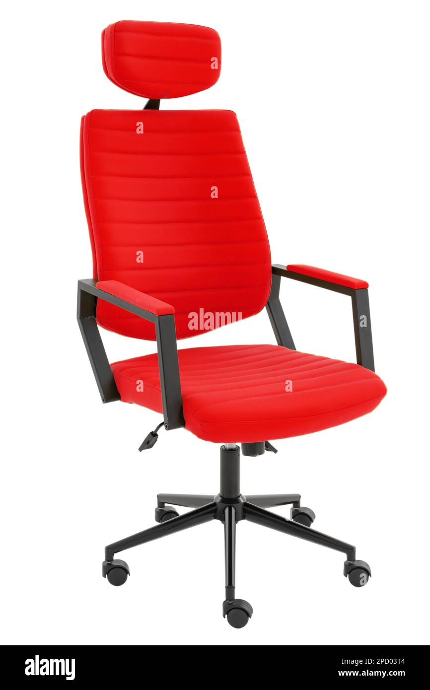 red office chair isolated on white background Stock Photo - Alamy