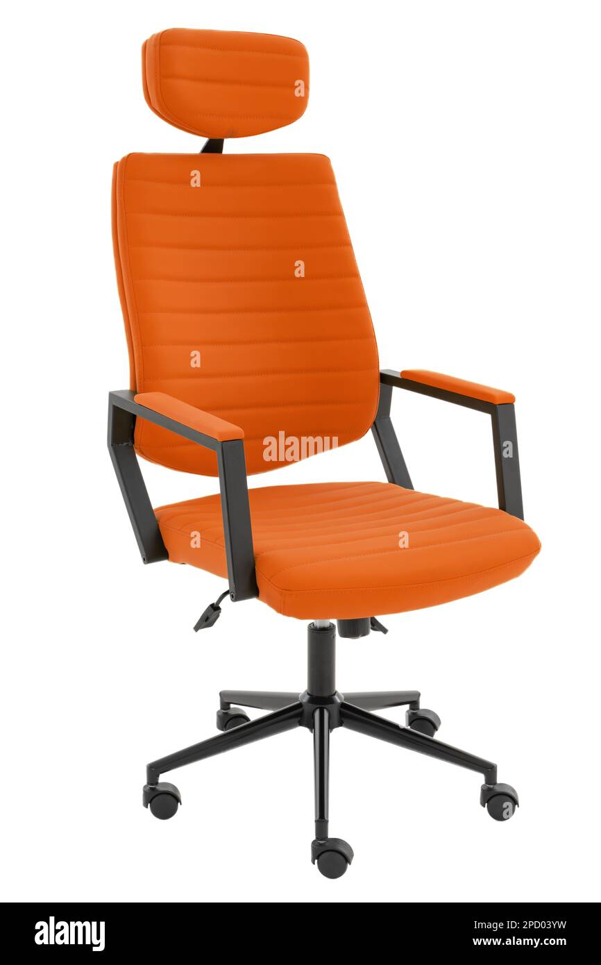 orange office chair isolated on white background Stock Photo - Alamy
