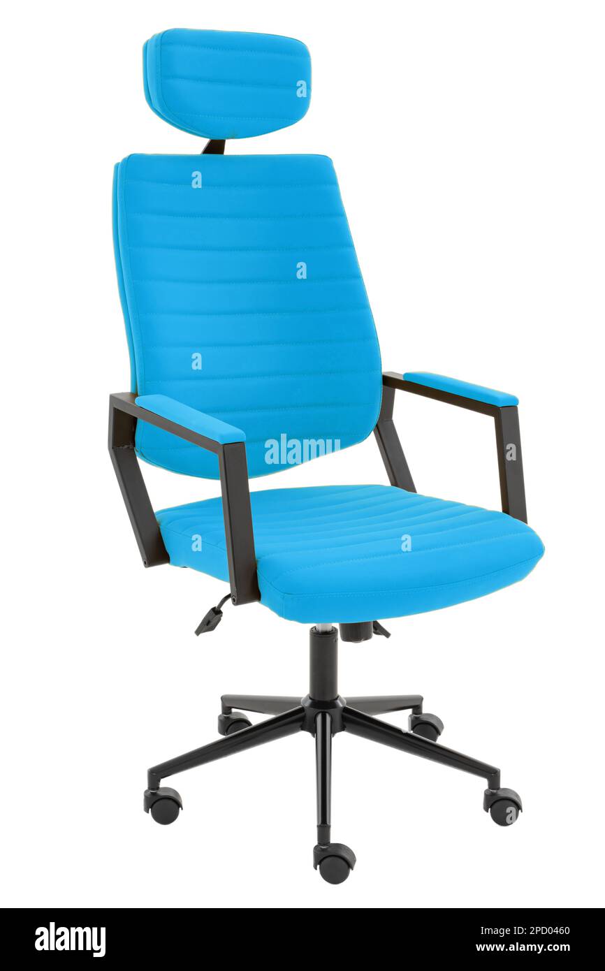 blue office chair isolated on white background Stock Photo - Alamy