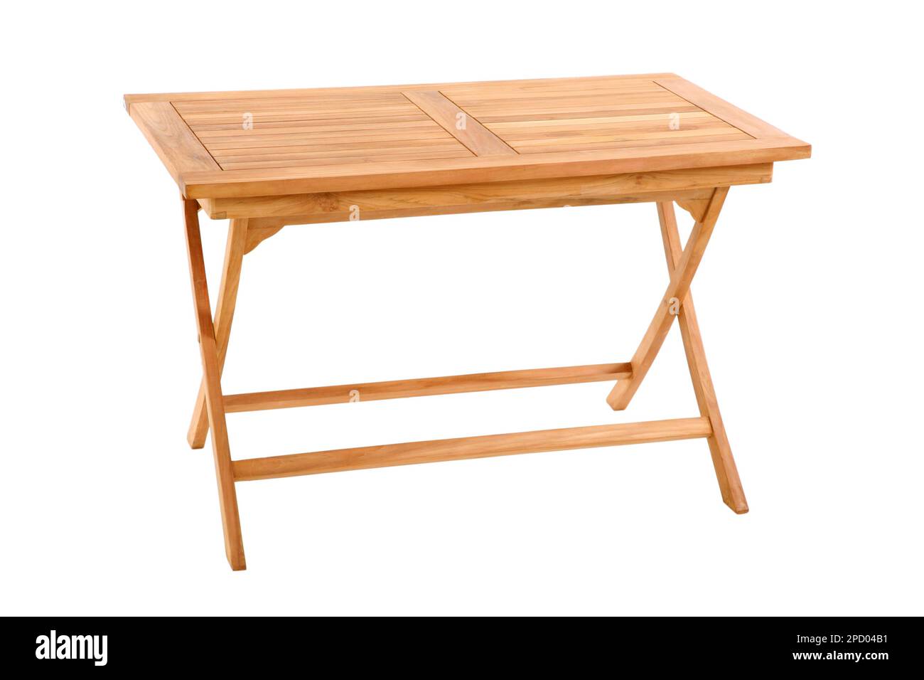 teak wooden table isolated on white background Stock Photo - Alamy