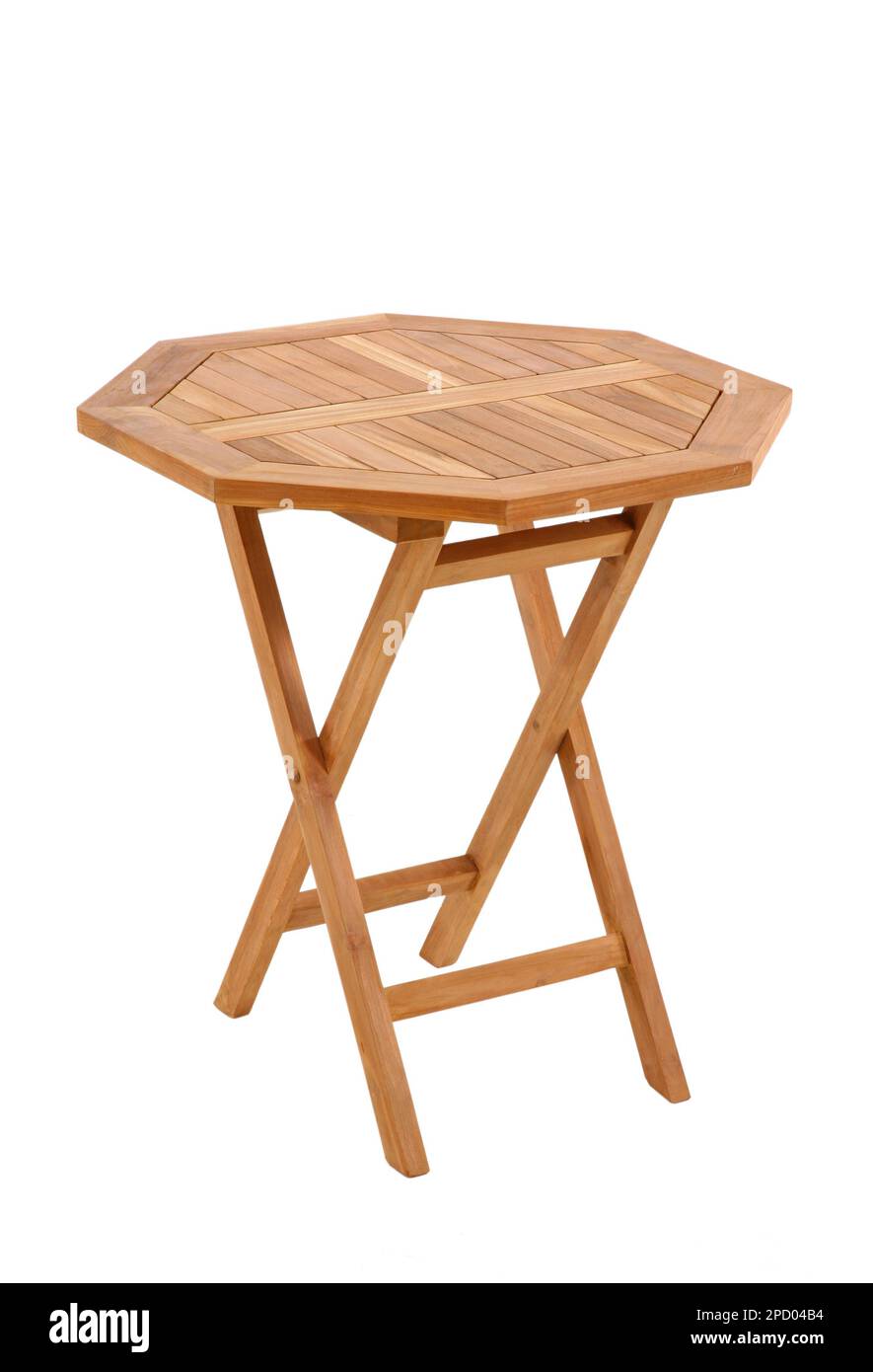 teak wooden table isolated on white background Stock Photo - Alamy