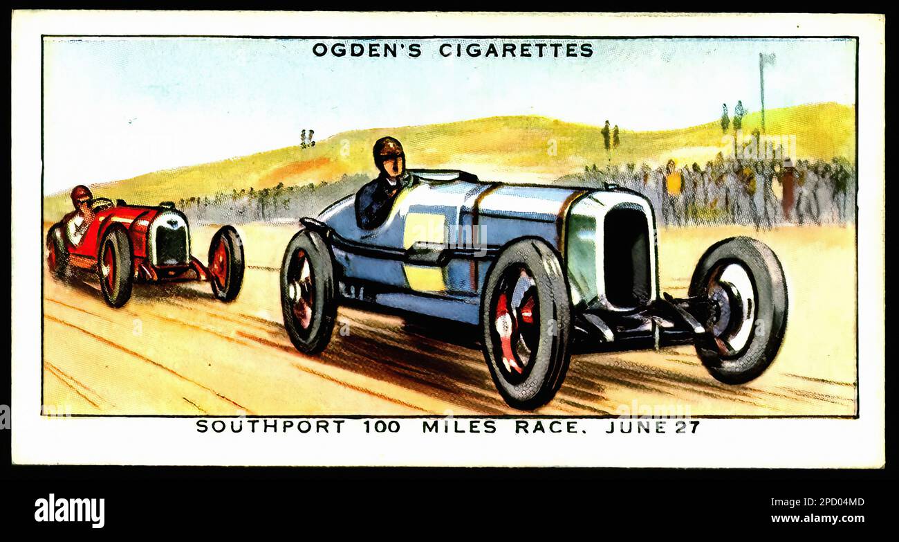 Southport 100 Miles Race 1931 - Car Vintage Cigarette Card Stock Photo ...