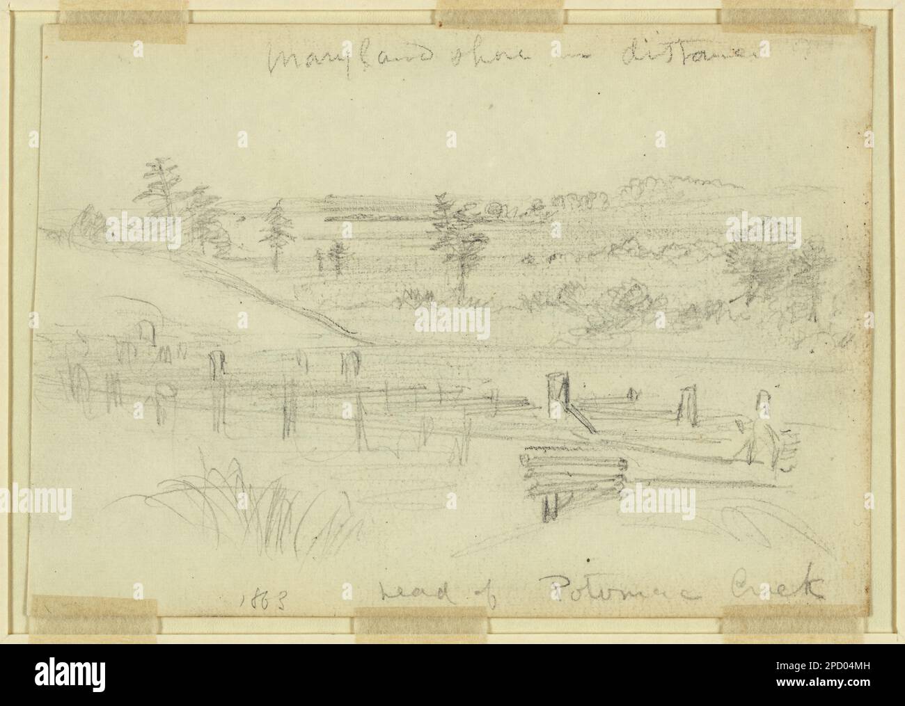 Head of Potomac Creek. Morgan collection of Civil War drawings. Bridges ...