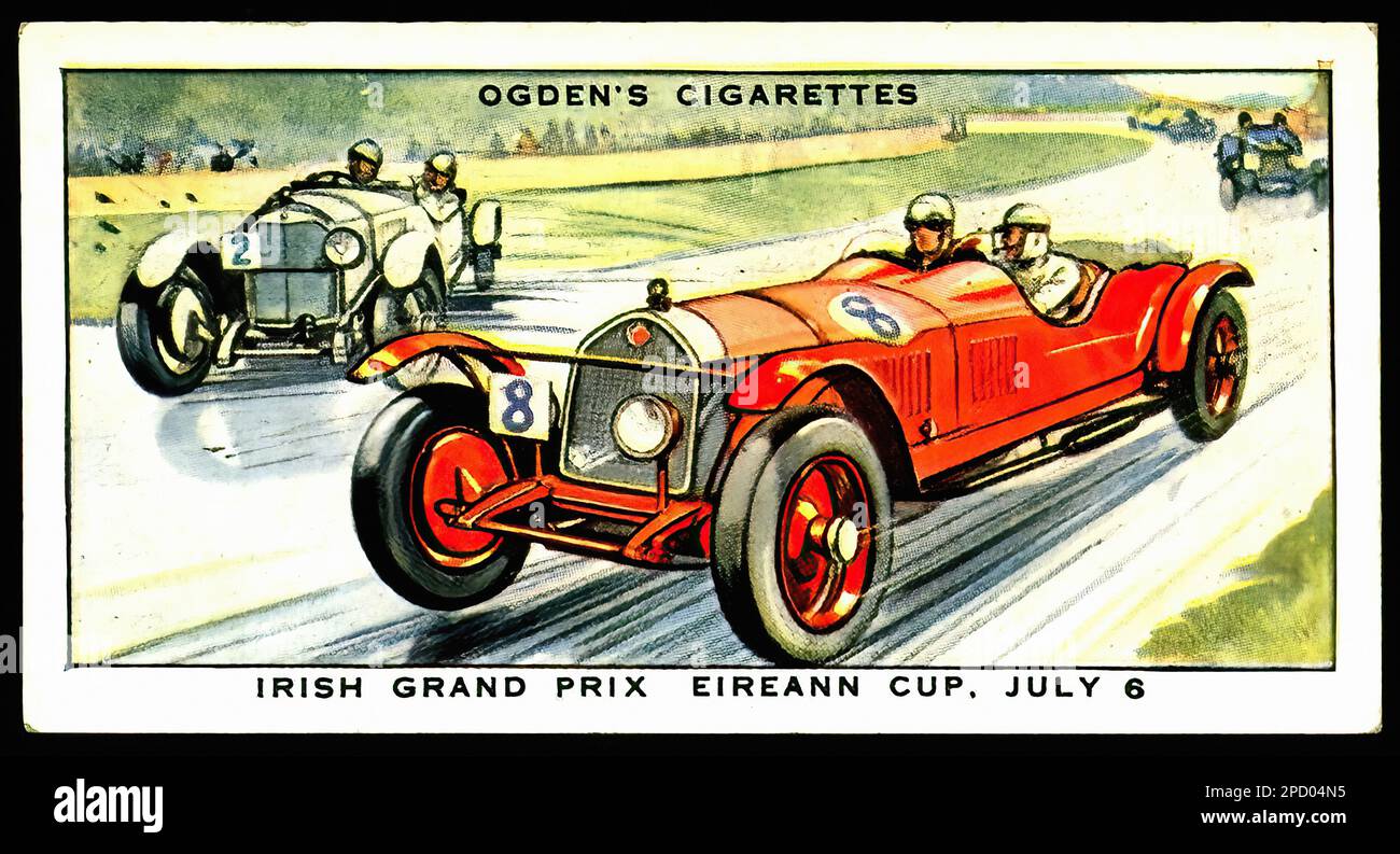 Irish Grand Prix, Eireann Cup, 1931 - Car Vintage Cigarette Card Stock ...