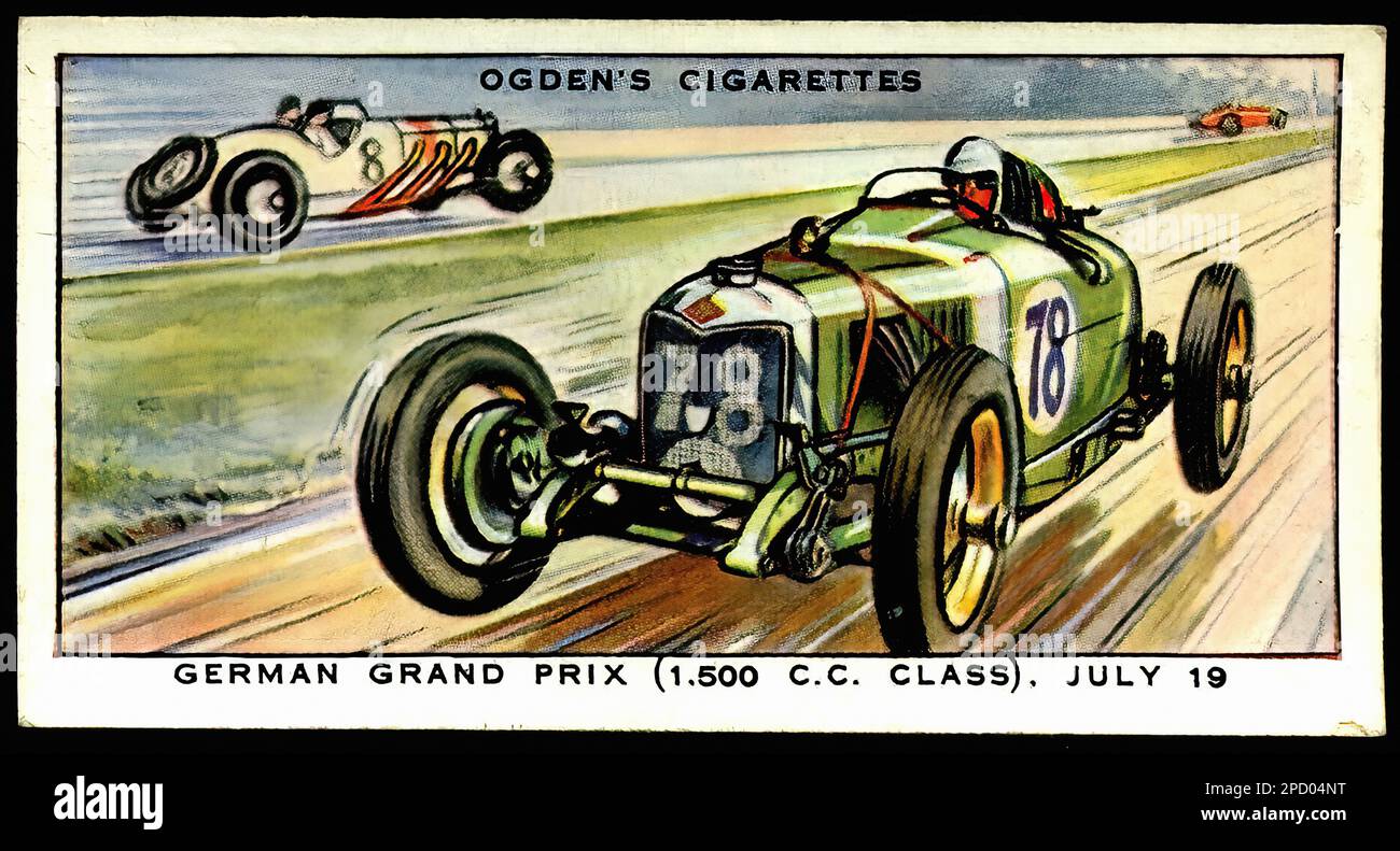 German Grand Prix, 1931 - Car Vintage Cigarette Card Stock Photo - Alamy
