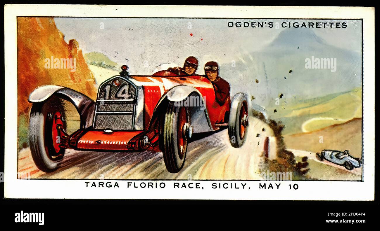 The Targa Florio 1931 - Car Vintage Cigarette Card Stock Photo - Alamy