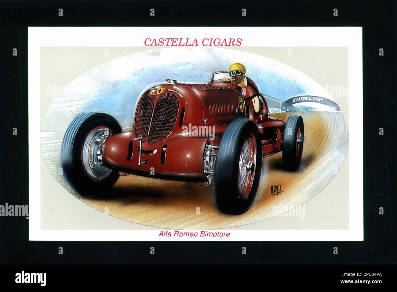 Alfa romeo Bimotore - Car Vintage Cigar Card Stock Photo - Alamy