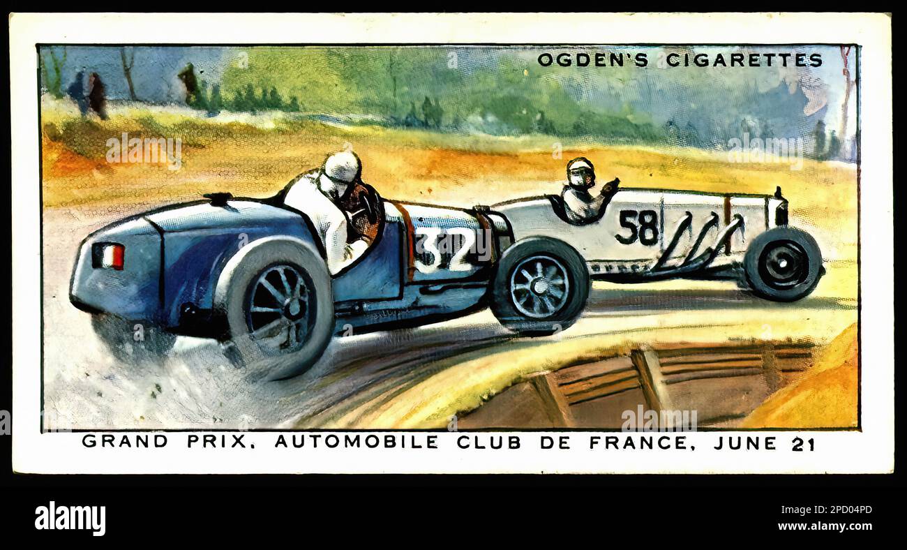 Grand Prix, Automobile Club de France 1931 - Car Vintage Cigarette Card ...