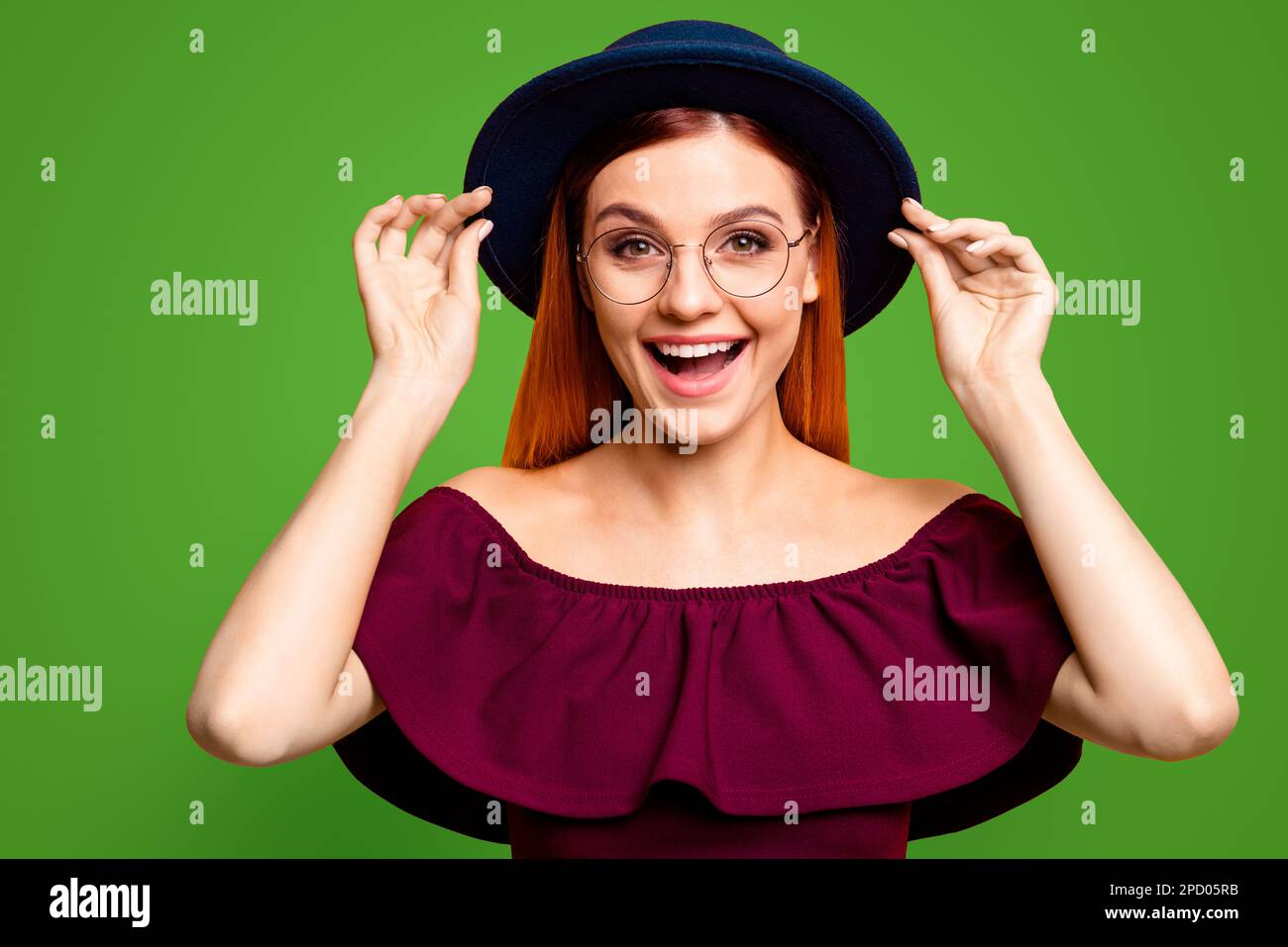 Look at me Do you like my new black hat Close up photo portrait of ...