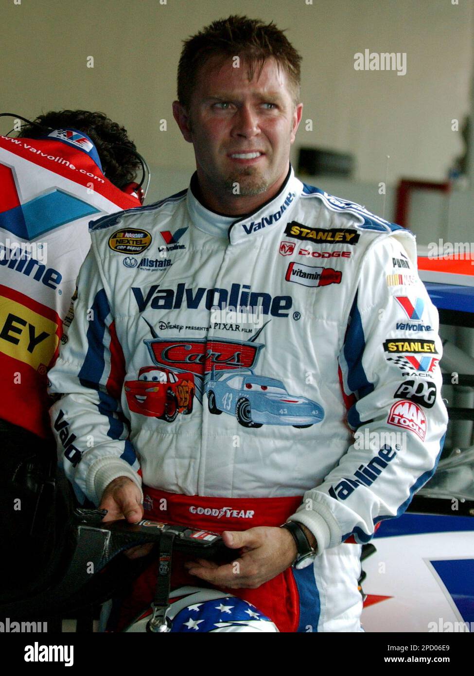 ** FILE ** Scott Riggs looks out from the garage area during practice ...