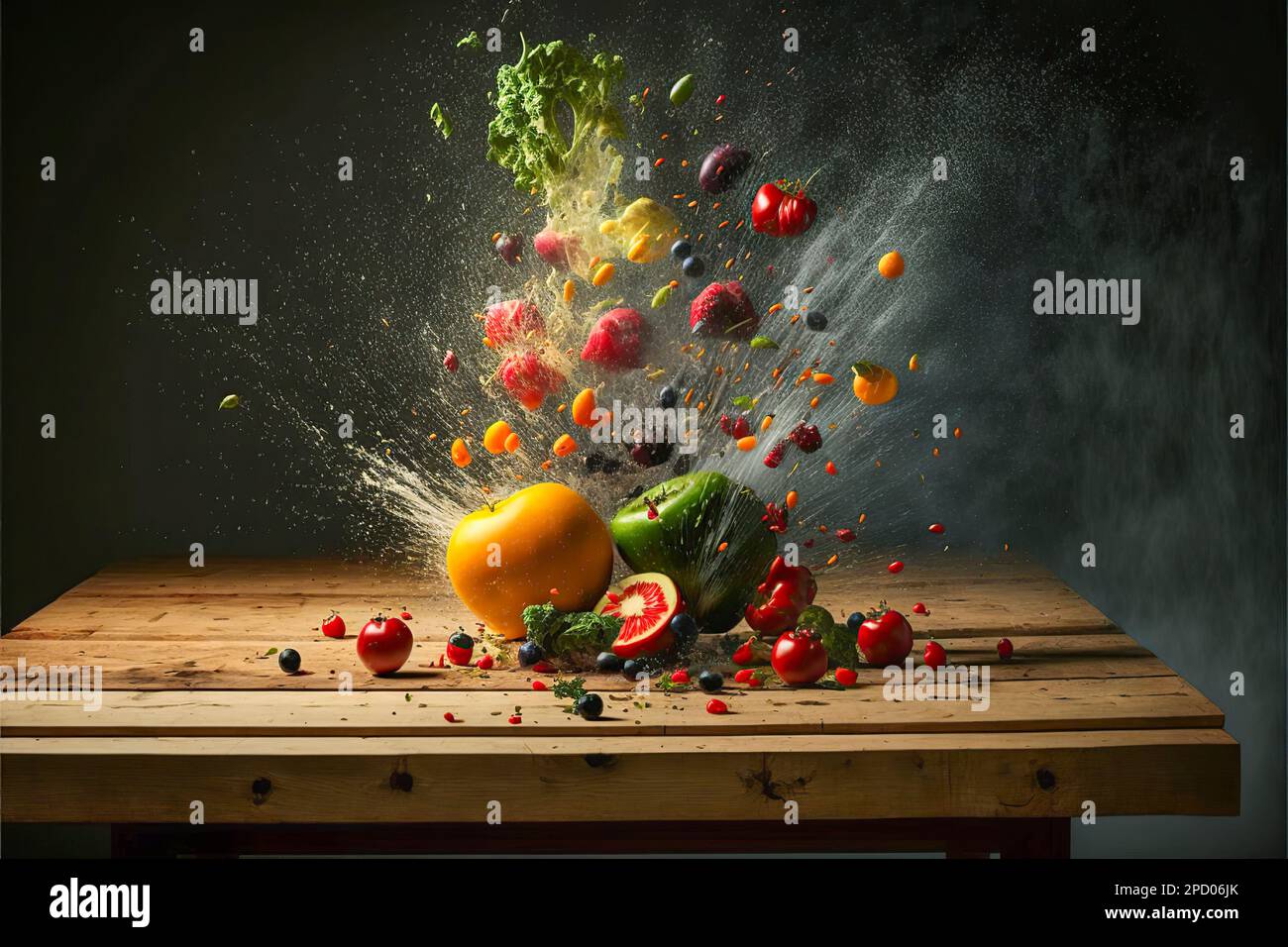 Fruit Frenzy: Explosive and Colorful Fruits Burst with Freshness and ...