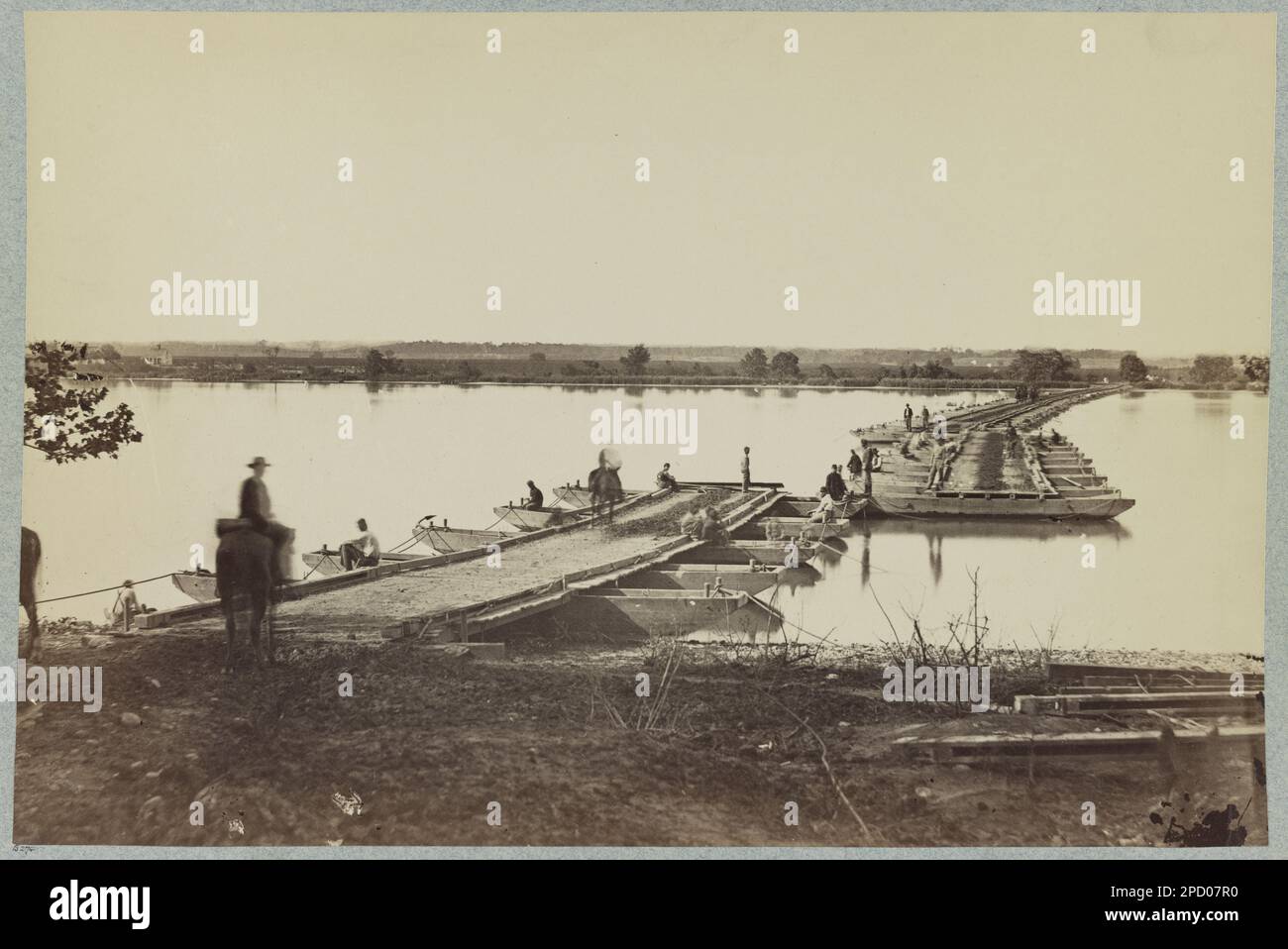 Pontoon bridge at Deep Bottom, James River, Virginia. No. B274, Title ...