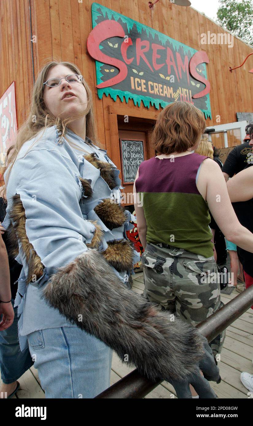 Northern Michigan University student Bethany Hopkins, 19, dressed as a ...