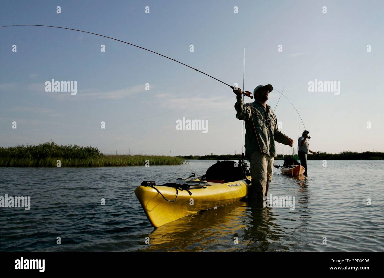 ** FOR USE WITH AP SPECIAL EDITION OUTDOORS ** Kayak fishermen Dean ...