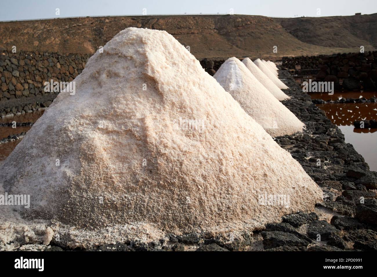 piles of salt collected for tour display from final tanks in salinas de ...