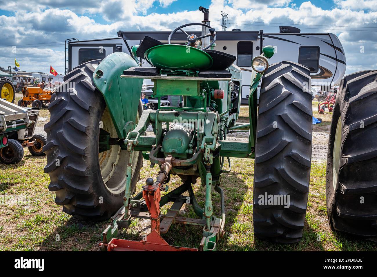 Fort Meade, FL - February 26, 2022: High perspective rear view of a ...