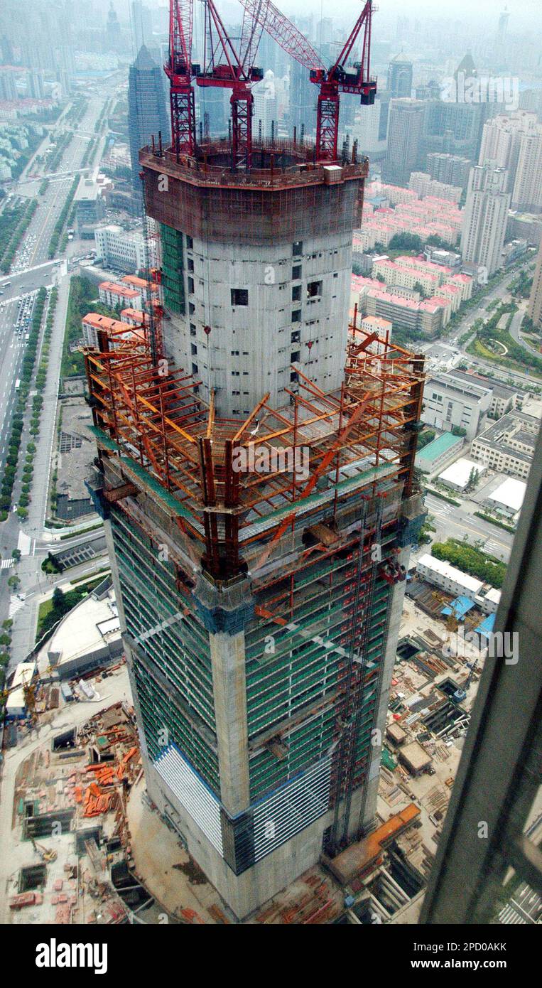 A view of the Shanghai Global Financial Center under construction in ...