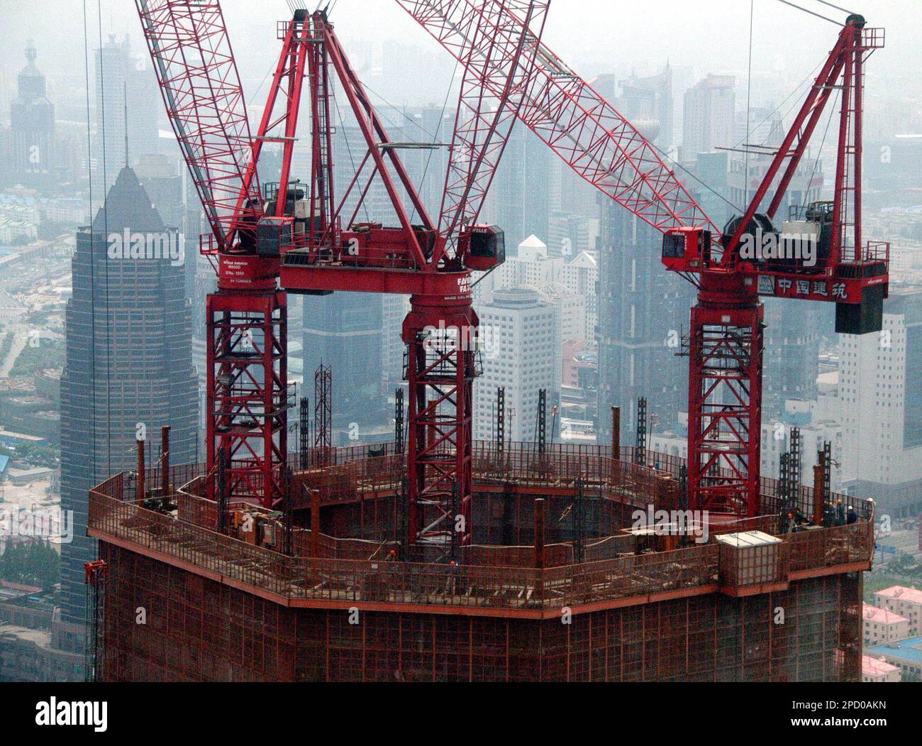 A view of the Shanghai Global Financial Center under construction in ...