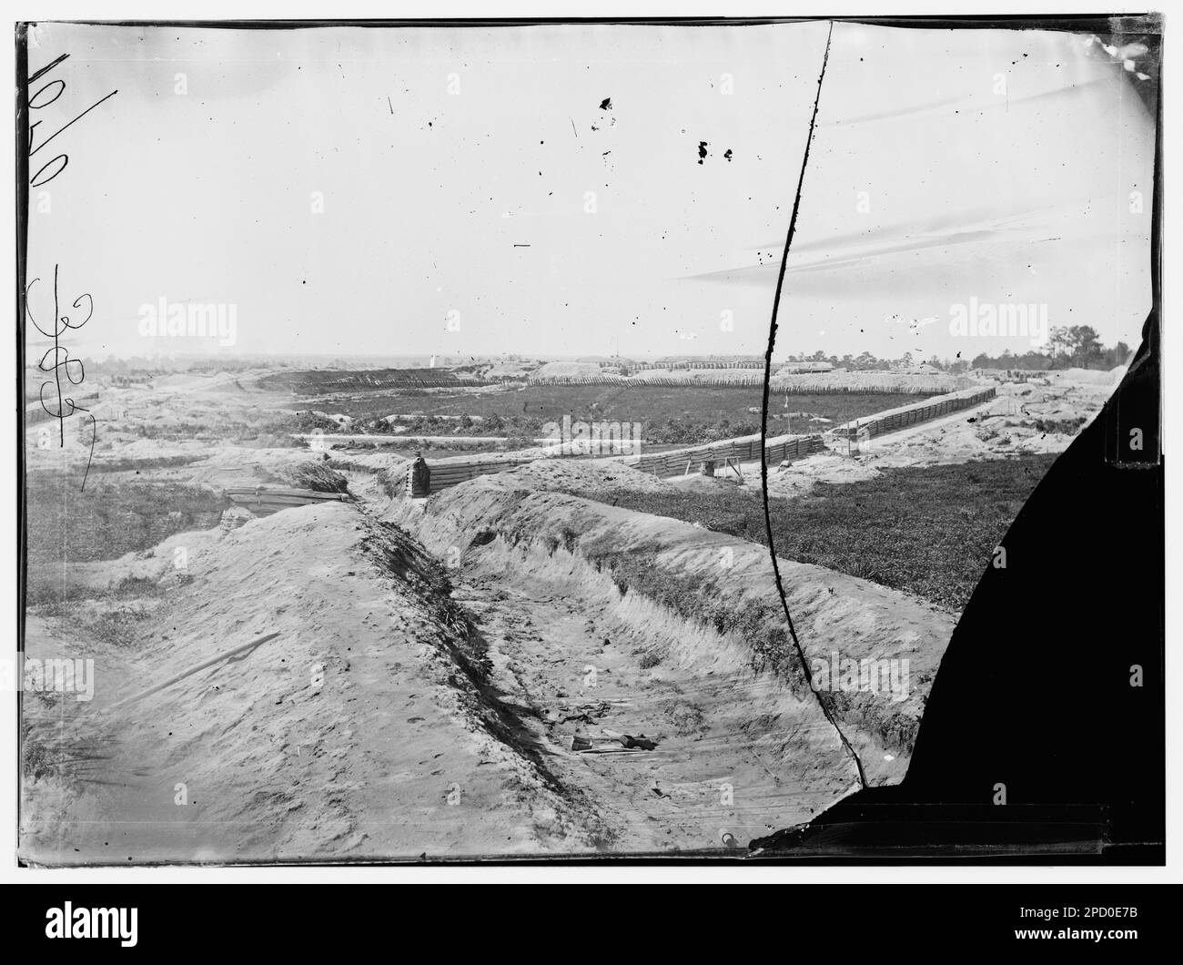 Fort Morton, Petersburg, Virginia, from the southeast. Civil war ...