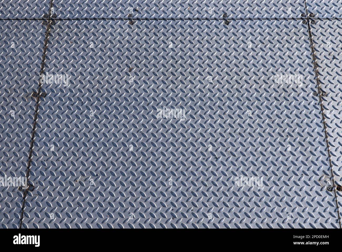 Diamond plate metal floor background. Industrial factory steel surface ...
