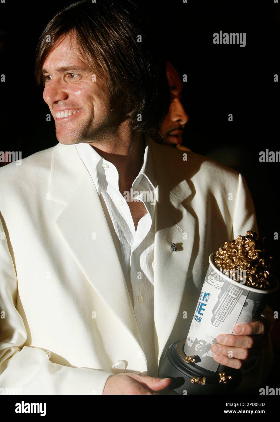 Actor Jim Carrey poses backstage at the 2006 MTV Movie Awards in Culver ...